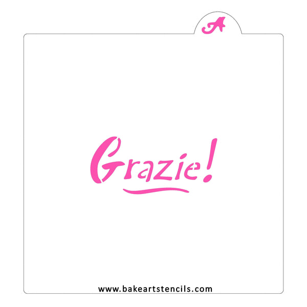 Grazie Thanks Cookie Stencil | Cake Craft Shoppe, LLC