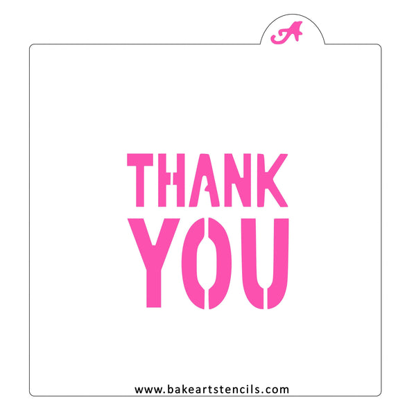 Squared Thank You Stencil | Cake Craft Shoppe, LLC