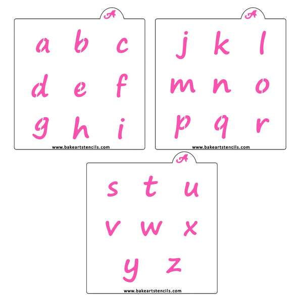 a - z Lower Case Letters Stencil Set | Cake Craft Shoppe, LLC