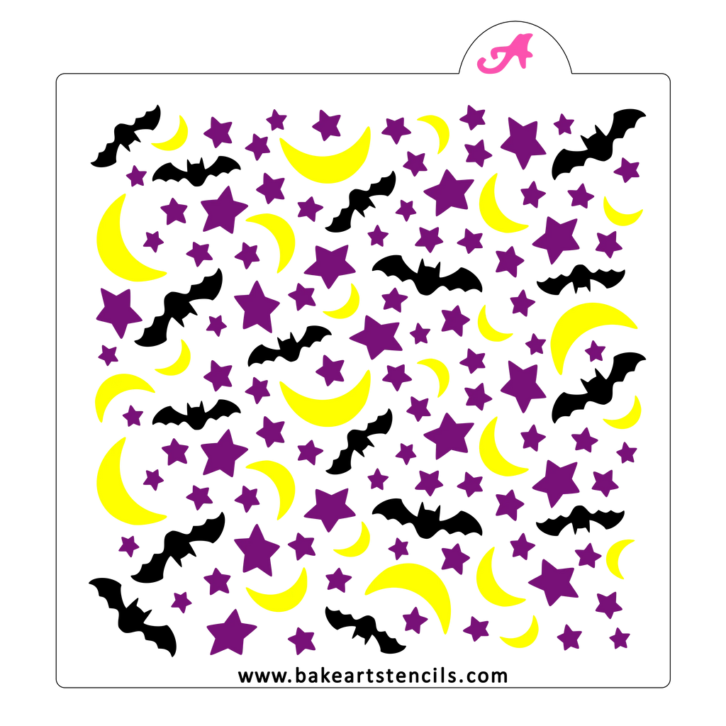 Batty Night Cookie Stencil | Cake Craft Shoppe, LLC