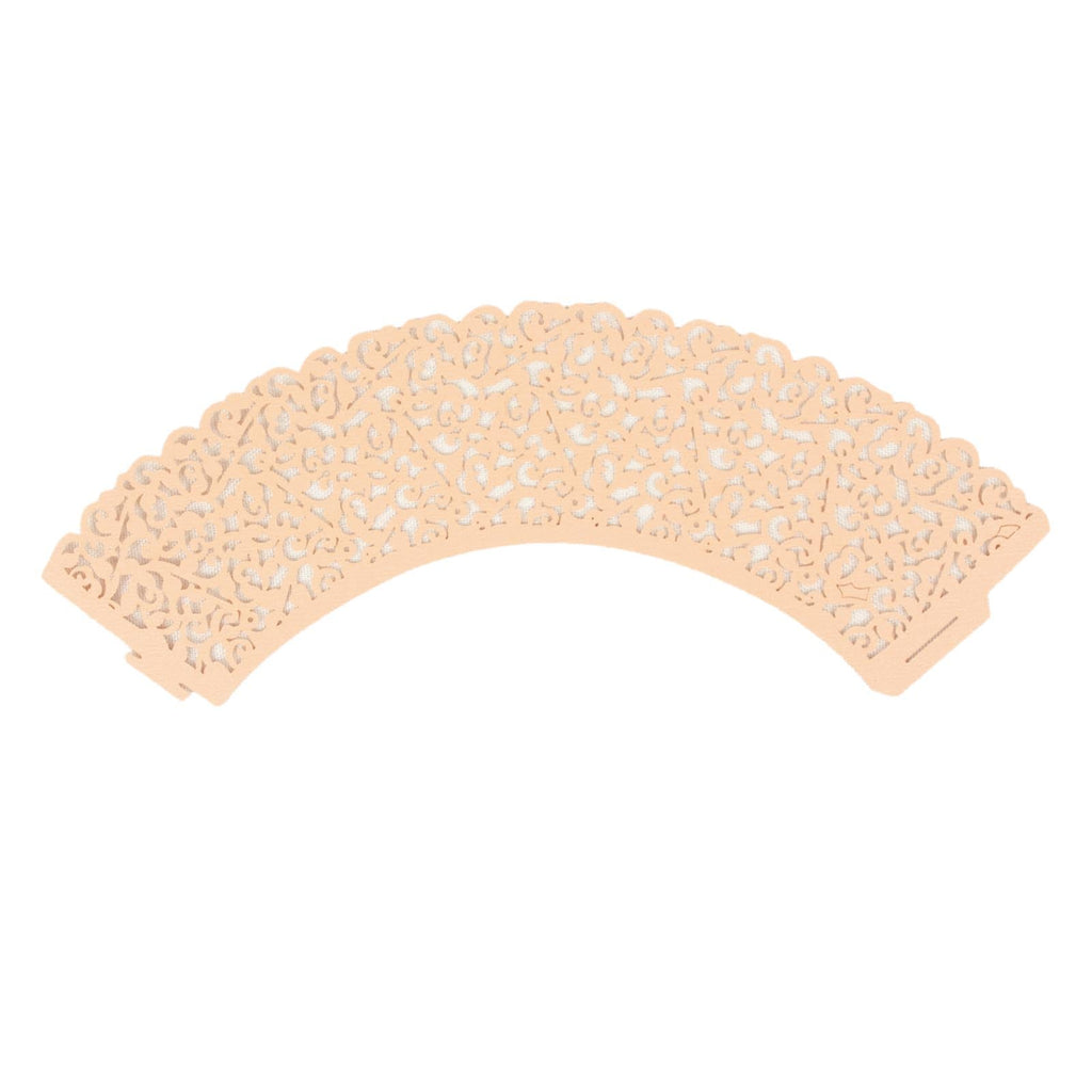 25 Pack Blush Lace Laser Cut Paper Cupcake Wrappers, Muffin Baking Cup ...