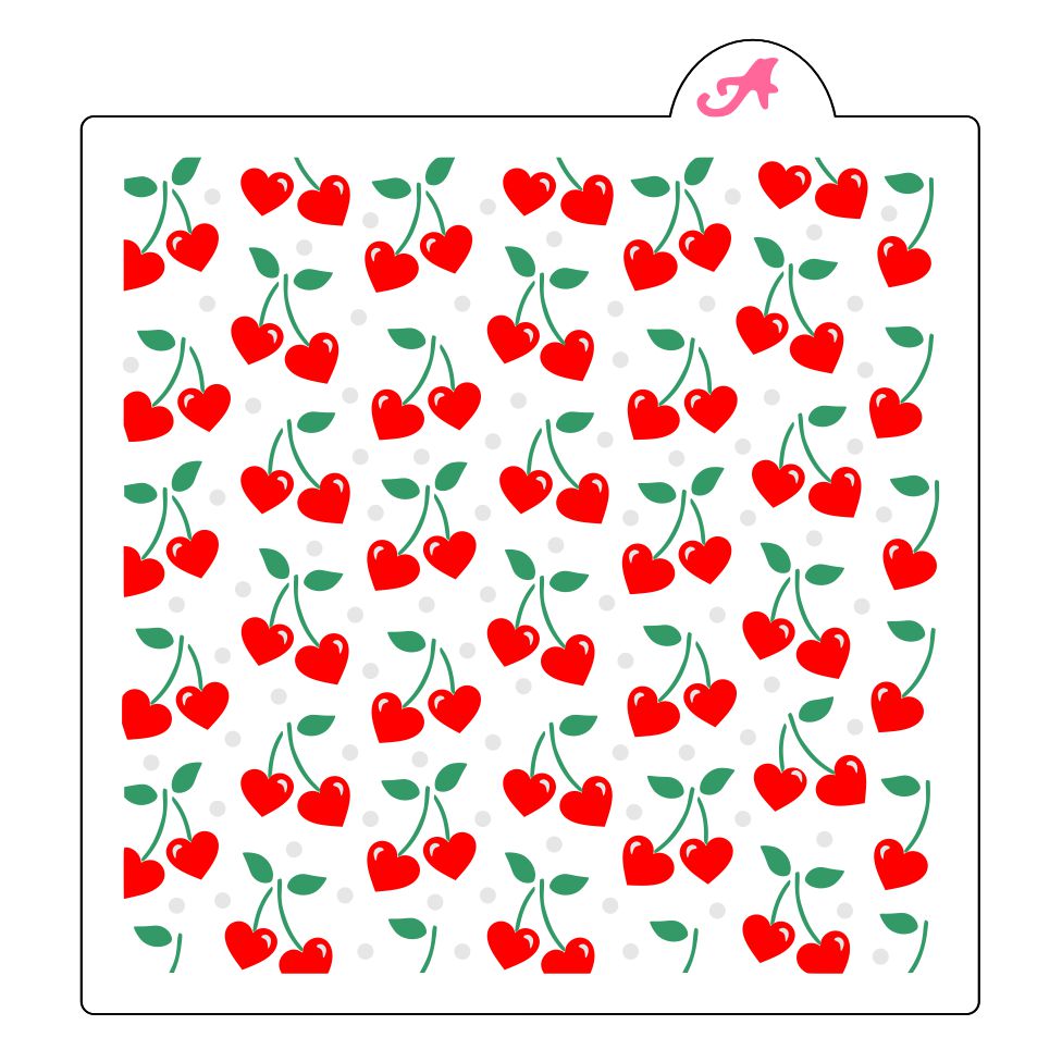 Cherry Hearts Stencil Set | Cake Craft Shoppe, LLC