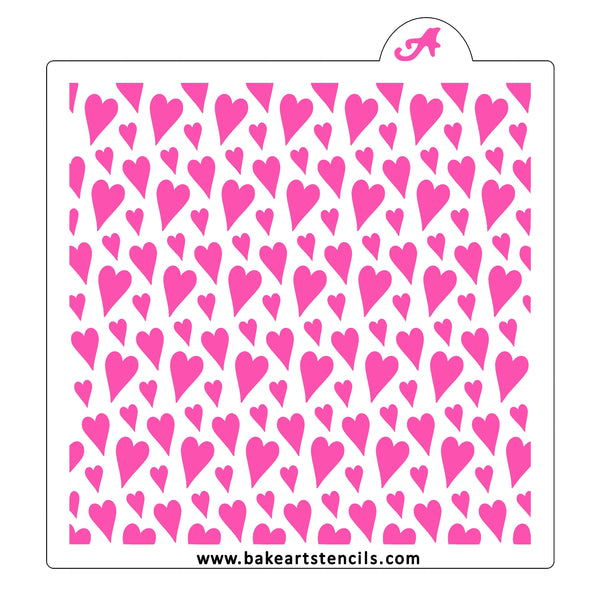 Floating Hearts Pattern Stencil | Cake Craft Shoppe, LLC
