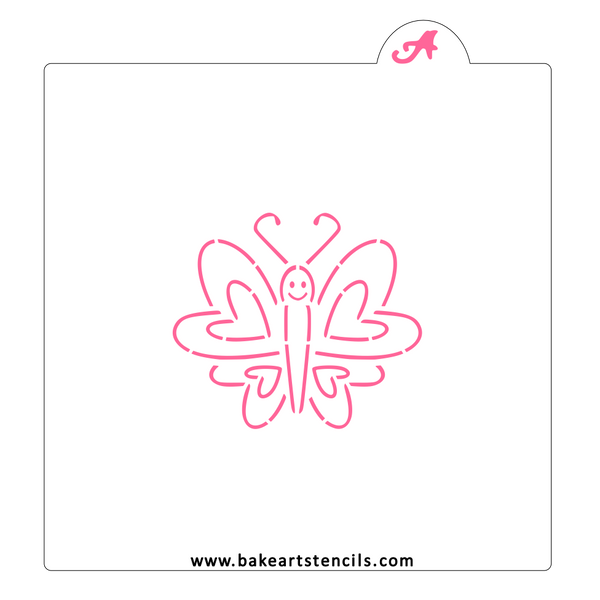 Flutterfly Hearts PYO Stencil | Cake Craft Shoppe, LLC