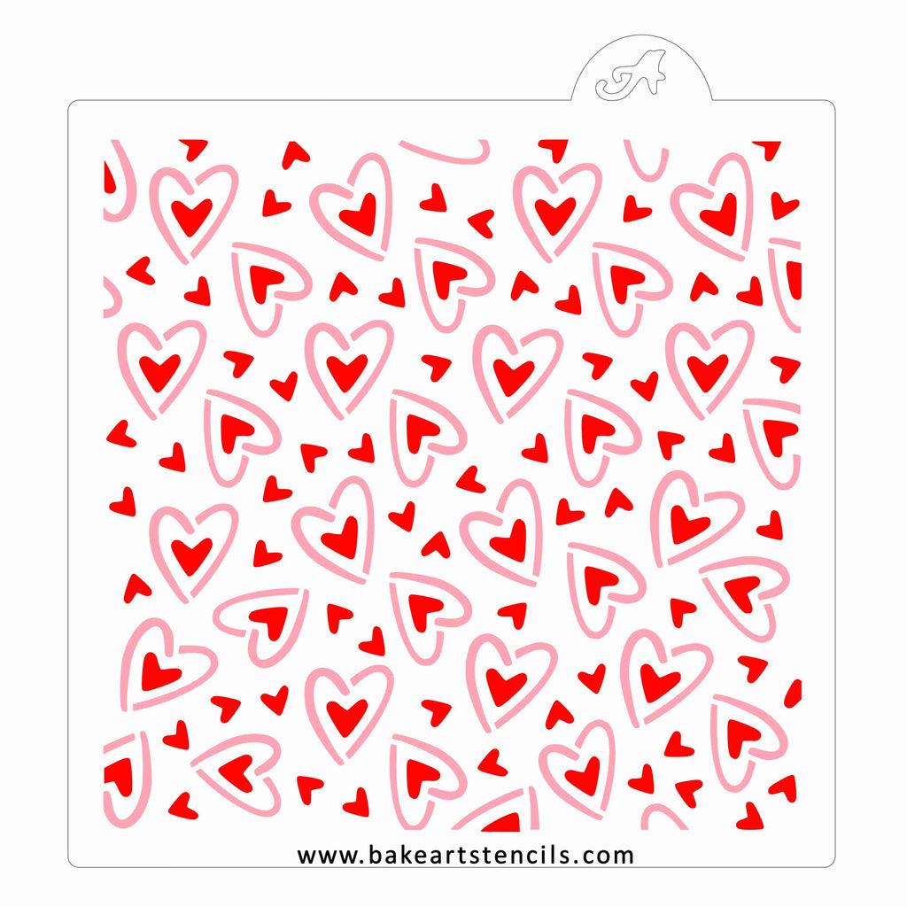 Full Hearts Pattern Stencil Set | Cake Craft Shoppe, LLC