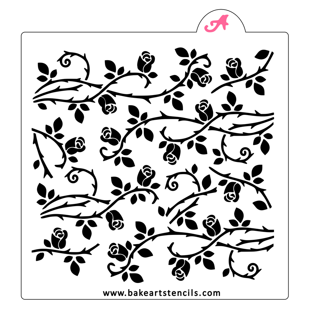 Gothic Rose Pattern Stencil | Cake Craft Shoppe, LLC