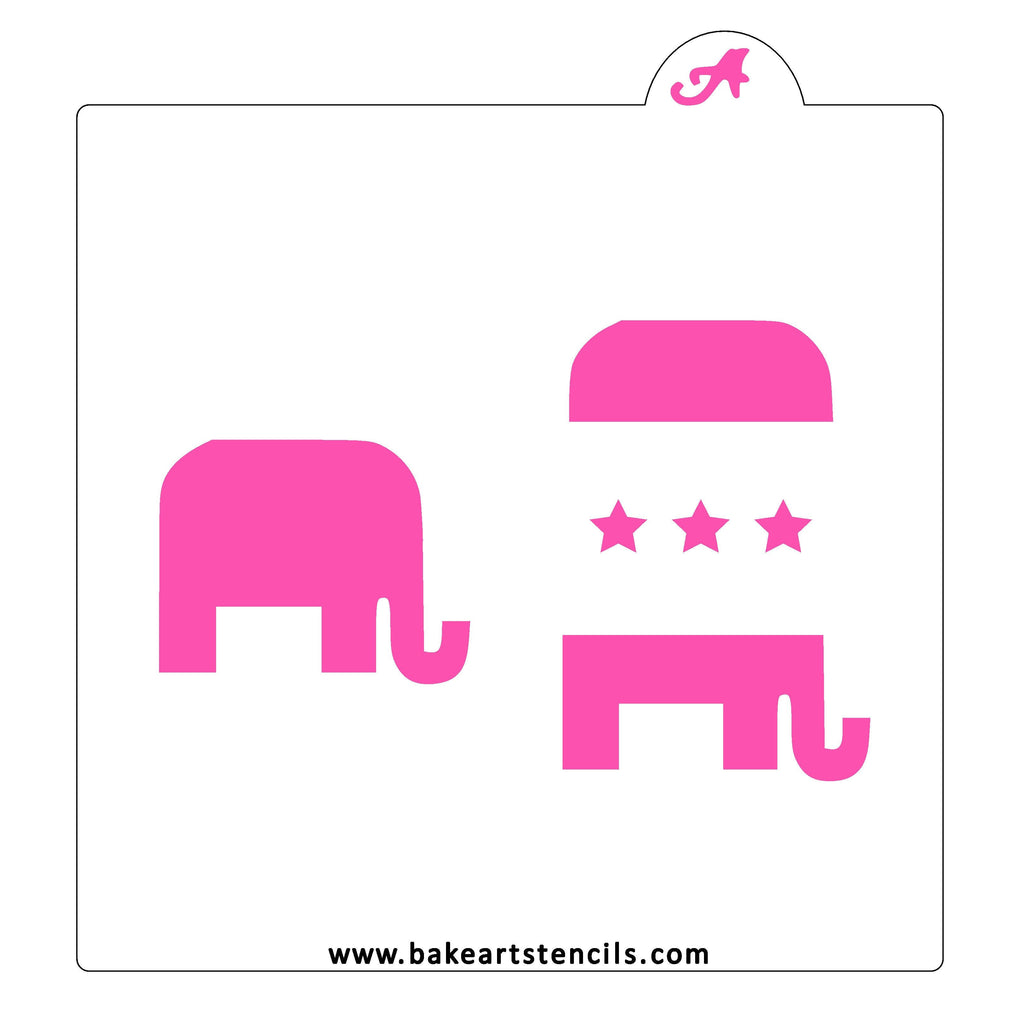 Republican Elephant Stencil Set | Cake Craft Shoppe, LLC