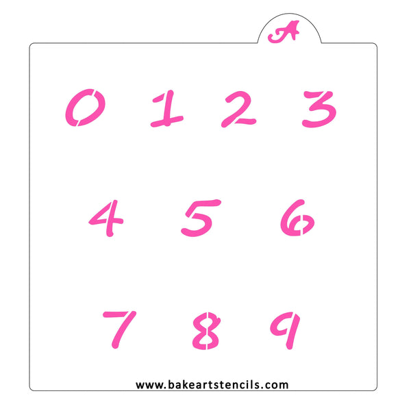 Small 0 - 9 Numbers Stencil | Cake Craft Shoppe, LLC
