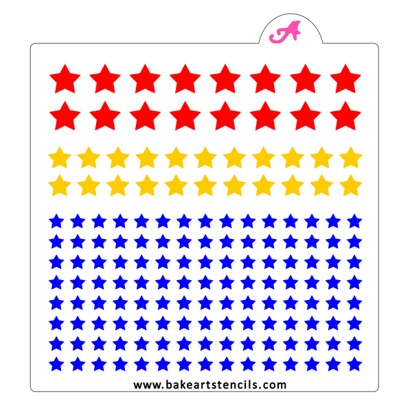 Triple Star Sprinkles Stencil | Cake Craft Shoppe, LLC