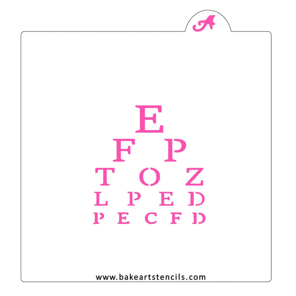 Vision Chart Cookie Stencil | Cake Craft Shoppe, LLC