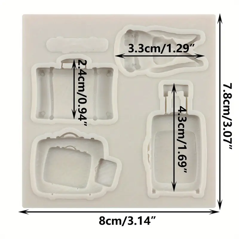 3D Bag Suitcase Silicone Molds | Cake Craft Shoppe, LLC