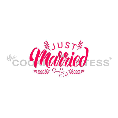 Just Married - Stencil | Cake Craft Shoppe, LLC